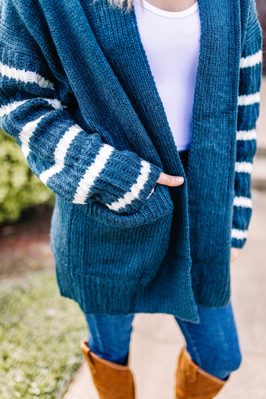 Dallas Striped Sleeve Cardi | FINAL SALE – Haute Stuff Boutique